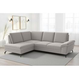 Sit & More sit&more Ecksofa &raquo;Chelsea L-Form, B: 264 cm, mit Armteil-& Sitztiefenverstellung&laquo; optional Schlaffunktion und Bettkasten grau 95% Polyester, 5% 