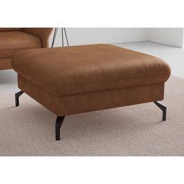 Sit & More sit&more Hocker &raquo;Fashion&laquo; inklusive Federkern, mit hochwertigen, schwarzen Metallf&uuml;&szlig;en braun B/H/T: 89cm x 45cm x 89cm, Luxus-Microfasermit Pr&auml;gung,