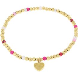 Amor Damen Armband &raquo;Herz&laquo; mit Glasstein, Stein (synth.) pink 17cm, Edelstahl