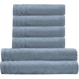Kleine Wolke Handtuch Set &raquo;Royal, 6 St&uuml;ck (4 Handt&uuml;cher 50/100 cm + 2 Duscht&uuml;cher 70/140 cm)&laquo; Set 6 Stk. Frottier Uni Farben, mit Bord&uuml;re, weich, in verschiedenen 