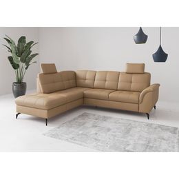 Sit & More sit&more Ecksofa &raquo;Zora&laquo; B/H/T: 212cm, NaturLEDER , Ottomane links,mit Bett,ohne Bettkasten
