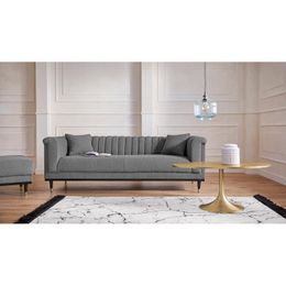 Home Affaire 3-Sitzer &raquo;Chamby New&laquo; im Boucl&eacute;-Strukturbezug mit Steppung im Lehnenbereich grau Boucl&eacute; (100% Polyester) B/H/T: 210cm x 71,5cm x 85cm