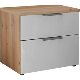 Wiemann Nachtkonsole &raquo;Como&laquo; vormontiert wei&szlig; Floatglas, Holzwerkstoff, Metall B/H/T: 60cm x 46,4cm x 43cm, 2 Stk.