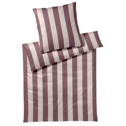 Elegante Bettw&auml;sche &raquo;Night Stripe&laquo; 2 Stk. angenehmes Hautgef&uuml;hl rot Mako-Satin, Obermaterial: 100% Baumwolle B/L: 155cm x 220cm, 1 Stk., 1 Stk., Mako-Satin, B/