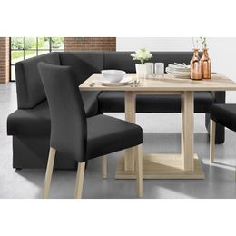 Home Affaire Eckbank &raquo;Umag&laquo; Sitz und R&uuml;cken gepolstert, verschiedene Qualit&auml;ten schwarz Holzwerkstoff, Massivholz, Polyester B/H/T: 190cm x 89cm x 