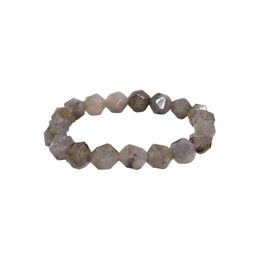 Firetti Damen Armband &raquo;Schmuck Geschenk Facettschliff&laquo; Made in Germany - mit Labradorit oder facettiertem Quarz grau 18cm, Silikon Stein