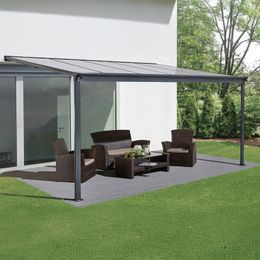 Konifera Terrassendach &raquo;Barcelona&laquo; in verschiedenen Gr&ouml;&szlig;en grau Aluminium, Polycarbonat (PC) B/H/T: 312cm x 258cm x 303cm, pulverbeschichtet