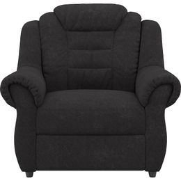 OTTO home Sessel &raquo;Boston&laquo; mit hoher R&uuml;ckenlehne schwarz 100% Polyester Struktur weich, B/H/T: 102cm x 101cm