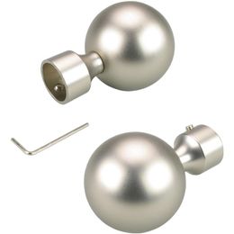 Liedeco Gardinenstangen-Endst&uuml;ck &raquo;Kegel mit Rohraufnahme&laquo; f&uuml;r Gardinenstangen &Oslash; 16 mm silber 2 Stk.