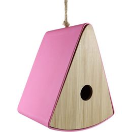 AM Design Dekofigur &raquo;Vogelhaus "Pyramide" aus Bambus&laquo; in gelb, pink oder gr&uuml;n pink Bambus B/H/T: 12cm x 20cm