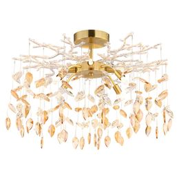 Globo LIGHTING Deckenleuchte &raquo;DANNA&laquo; G9 1 Stk. Deckenleuchte mit Kristallen, luxuri&ouml;s, elegant & hell gold 8, &Oslash; 61cm H: 46cm, 1 Stk.
