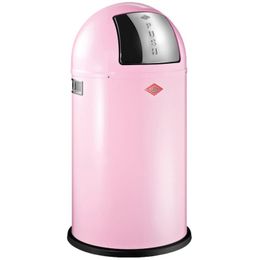 Wesco M&uuml;lleimer &raquo;Pushboy Abfallsammler&laquo; 1 Beh&auml;lter mit Metalleinsatz, Griffe, Einwurfklappe aus Edelstahl und Bodenring rosa Edelstahl, Kunststoff, 