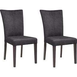 Home Affaire 4-Fu&szlig;stuhl &raquo;Aspen&laquo; (Set) 2 Stk.Beine aus massiver Buche, wengefarben lackiert grau Polyester B/H/T: 46cm x 94,5cm x 59cm, 2 Stk., 