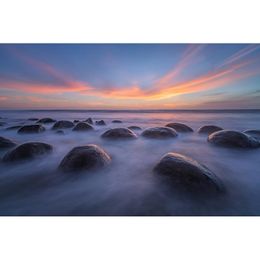 papermoon Fototapete &raquo;Photo-Art APRIL XIE, SONNENUNTERGANG AM BOWLING-BALL-STRAND&laquo; bunt Vlies B/L: 3m x 2,23m, Bahnen: 6 Stk.