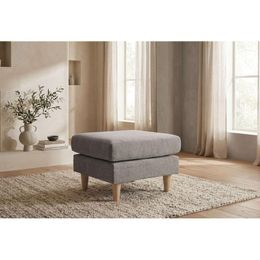 OTTO home Polsterhocker &raquo;Arellano, Breite 63 cm&laquo; klassisches Design, mit Massivholzf&uuml;&szlig;en, Webstoff fein, Chenille 100% Polyester B/H/T: 63cm x 47cm x 