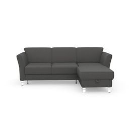Sit & More sit&more Ecksofa &raquo;Visby L-Form&laquo; wahlweise mit Schlaffunktion und Bettkasten, frei im Raum stellbar grau B/H/T: 248cm x 87cm x 162cm, Luxus-Microfaser 