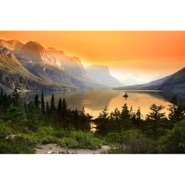 papermoon Fototapete &raquo;Saint Mary Lake&laquo; bunt Vlies B/L: 3m x 2,23m, Bahnen: 6 Stk.