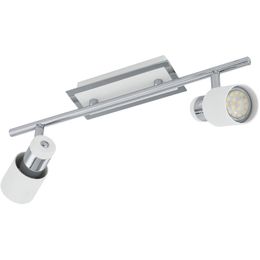 Eglo Deckenleuchte &raquo;Davida Deckenlampe, Deckenspot aus Metall, Wohnzimmerlampe, GU10&laquo; GU10 1 Stk. Spot - L39 x B7 cm - chrom, wei&szlig; - 2X4,6W inkl. 2, 1