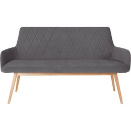 Home Affaire Sitzbank &raquo;Brest&laquo; Sitz und R&uuml;cken gepolstert, mit Rautensteppung, Breite 160 cm grau Polyester B/H/T: 160cm x 88cm x 60cm, Microfaser, DLW