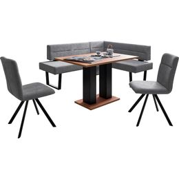 massivline&more Eckbankgruppe &raquo;Martina&laquo; 5 Stk. tlg. frei im Raum stellbar grau Holzwerkstoff, Massivholz, Polyester B/H/T: 65cm, Polyester, langer 