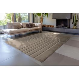 Obsession Teppich &raquo;Zen Deluxe 700&laquo; rechteckig 22 mm H&ouml;he Uni Farben, modernes Design, Hoch-Tief Effekt, Wohnzimmer grau Polyester B : 160cm 1 Stk., 22mm, L: 