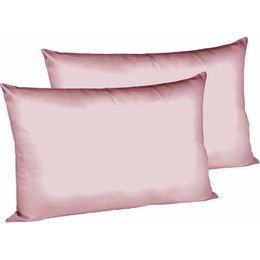 Fleuresse Kissenbez&uuml;ge &raquo;Colours&laquo; edler, b&uuml;gelfreier Interlock-Jersey aus 100% Baumwolle rosa Interlock-Jersey, Obermaterial: 100% Baumwolle B/L: 40cm 