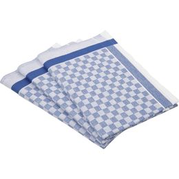 Ross Geschirrtuch &raquo;Exclusiv&laquo; Karofond, 50x70 cm blau 50% Baumwolle, 50% Leinen 3 Stk., 50 % Baumwolle 50 % Leinen