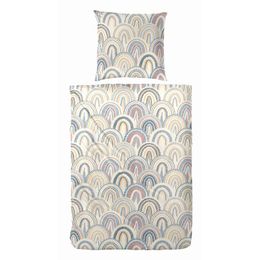 Primera Bettw&auml;sche &raquo; Renforce-Bettw&auml;sche Rainboho&laquo; 2 Stk. mit kleinen schlichten Regenb&ouml;gen beige Renforc&eacute;, Obermaterial: 100% Baumwolle B/L: 155cm x 220cm, 1