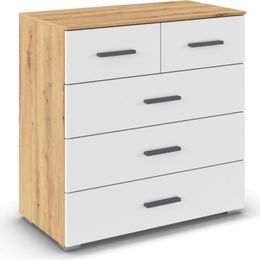 Rauch Kommode &raquo;Gamma&laquo; Breite 80 cm / H&ouml;he 81 cm, verschiedene Griffvarianten/-Farben, mit f&uuml;nf ger&auml;umigen Schubladen in verschiedenen Gr&ouml;&szlig;en MADE IN 