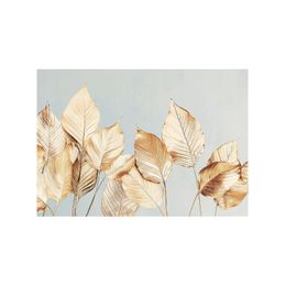WALLARENA Fototapete Bl&auml;tter in Golden | Gr.: 150 x 105 cm