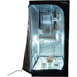 Windhager Gew&auml;chshaus &raquo;Indoor, Growbox komplettes Starterset&laquo; Zuchtzelt f&uuml;r Pflanzen, Anbaufl&auml;che 0,64 m&sup2;, 80 x 80 x 160 cm, schwarz B/H/T: 80cm x 160cm x 80cm