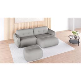 BETYPE Polsterhocker &raquo;Be Fluffy&laquo; softer Sitzkomfort, moderner Kedernaht, hochwertiger Bezugsstoff silber 100% Polyester B/H/T: 92cm x 46cm x 74cm, 