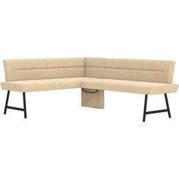 OTTO home Eckbank &raquo;Sava&laquo; mit Wellenfederung im Sitz beige 100% rPES B/H/T: 211cm x 84cm, Chenille, langer Schenkel rechts