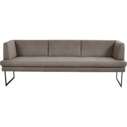 K+w Komfort & Wohnen K+W Komfort & Wohnen Polsterbank &raquo;Cube&laquo; Hammerkissenoptik, 2 Breiten, Metallkufe schwarz grau B/H/T: 229cm x 82cm x 67cm, Leder CLOUD