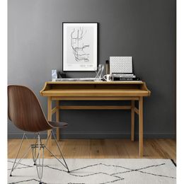 WOODMAN Schreibtisch &raquo;Carteret Computer-Tisch mit ausziebarer Arbeitsplatte&laquo; edles Holzfurnier, Gestell Massivholz, Breite 115 cm braun B/H/T: 115cm x 84cm x 