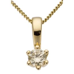 Firetti Damen Kettenanh&auml;nger &raquo;Schmuck Geschenk Gold 750 Halsschmuck Anh&auml;nger Halskette Solit&auml;r&laquo; mit Brillant in Krappenfassung gold 0,15 LR = 