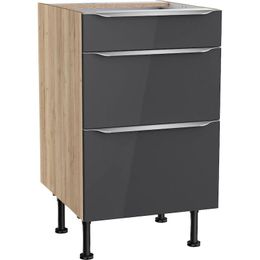 KOCHSTATION Unterschrank &raquo;KS-Aken&laquo; grau wildeiche Nachbildung, B/H/T: 50cm x 87cm x 58,4cm