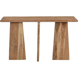 Sit Konsolentisch &raquo;ACACIA WAVE&laquo; mit au&szlig;ergew&ouml;hnlichem Gestell beige Akazie massiv B/H/T: 130cm x 75cm x 40cm