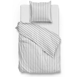 ZO HOME Bettw&auml;sche &raquo;Banda-di-Lino&laquo; 2 Stk. Bettw&auml;sche aus 100% Baumwolle, hochwertiges Renforc&eacute; grau Renforc&eacute;, Obermaterial: 100% Baumwolle B/L: 135cm 