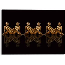 Reinders Glasbild &raquo;Glasbild Frauen in Gold Symmetrie - Caleidoscoop&laquo; Frau 1 Stk. tlg. schwarz Acrylglas B/H/T: 70cm x 50cm, Frau, 1 Stk.