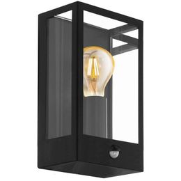 Eglo Wandleuchte &raquo;ALAMONTE&laquo; E27 1 Stk. Au&szlig;enleuchte, Bewegungsmelder, D&auml;mmerungssensor, Wandlampe, E27, IP44 schwarz 1, H: 29,5cm, 1 Stk.