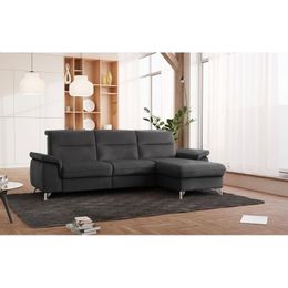 Sit & More sit&more Ecksofa &raquo;Astoria L-Form&laquo; wahlweise mit motorischer Relaxfunktion grau 100% Polyester B/H/T: 260cm x 91cm x 175cm, Luxus-Microfaser in 