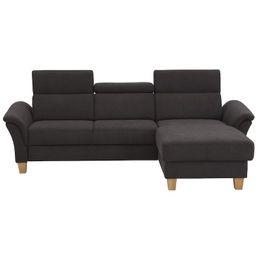 OTTO home Ecksofa &raquo;Conville L-Form&laquo; Federkern, wahlweise mit Schlaffunktion und Bettkasten bzw. Stauraum grau 100% Polyester B/H/T: 256cm x 84cm x 