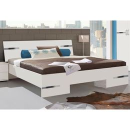 wimex Futonbett &raquo;Anna, Bett Made in Germany&laquo; mit chromfarbenen Details im Kopf-und Fu&szlig;teil, 3 Breiten zur Auswahl wei&szlig; Liegefl&auml;che L&auml;nge B: 200cm x 160cm, 