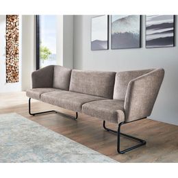 K+w Komfort & Wohnen K+W Komfort & Wohnen Polsterbank &raquo;Mikkado Tube&laquo; in abgerundeter Form, Rundrohrkufe lang, in 2 Breiten 192 oder 242 cm braun Holzwerkstoff, Metall B/H/