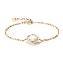 Thomas Sabo Damen Thomas Sabo Armband &raquo;Fluid Elegance Armband gelbgoldfarben&laquo; mit Zirkonia (synth.) - mit Perlmutt 19, Metall