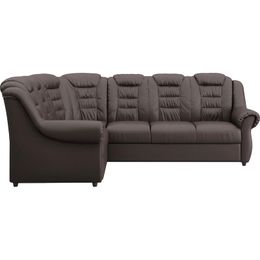 OTTO home Ecksofa &raquo;Boston L-Form&laquo; mit hoher R&uuml;ckenlehne, wahlweise mit Schlaffunktion & Stauraum braun 64% Polyurethan, 25% Polyester, 11% Baumwolle B