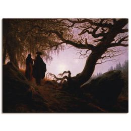 Artland Leinwandbild &raquo;Mann und Frau Mondbetrachtung, 1830/35&laquo; Paar 1 Stk. tlg. auf Holzrahmen gespannt gr&uuml;n Leinwand B/H/T: 80cm x 60cm, Leinwandbild Paar 