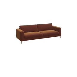 FLEXLUX 3-Sitzer &raquo;Fiore, super Sitzkomfort durch Kaltschaum im Sitz&laquo; breite Armlehnen, F&uuml;&szlig;e Alu+ Eiche braun 100% Polyester B/H/T: 229cm x 85cm x 92cm