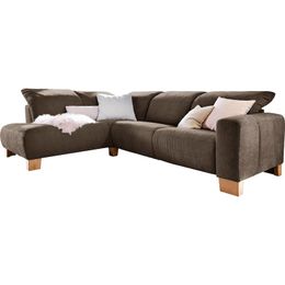 Home Affaire Ecksofa &raquo;H&ouml;rnum bequemes Wohlf&uuml;hlsofa, Federkern, Breite 281cm, L-Form&laquo; wahlweise mit motorischer Relaxfunktion, mit verstellbarer 